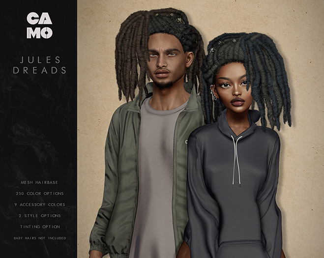 Second Life Marketplace - CAMO - Jules Dreads - FATPACK